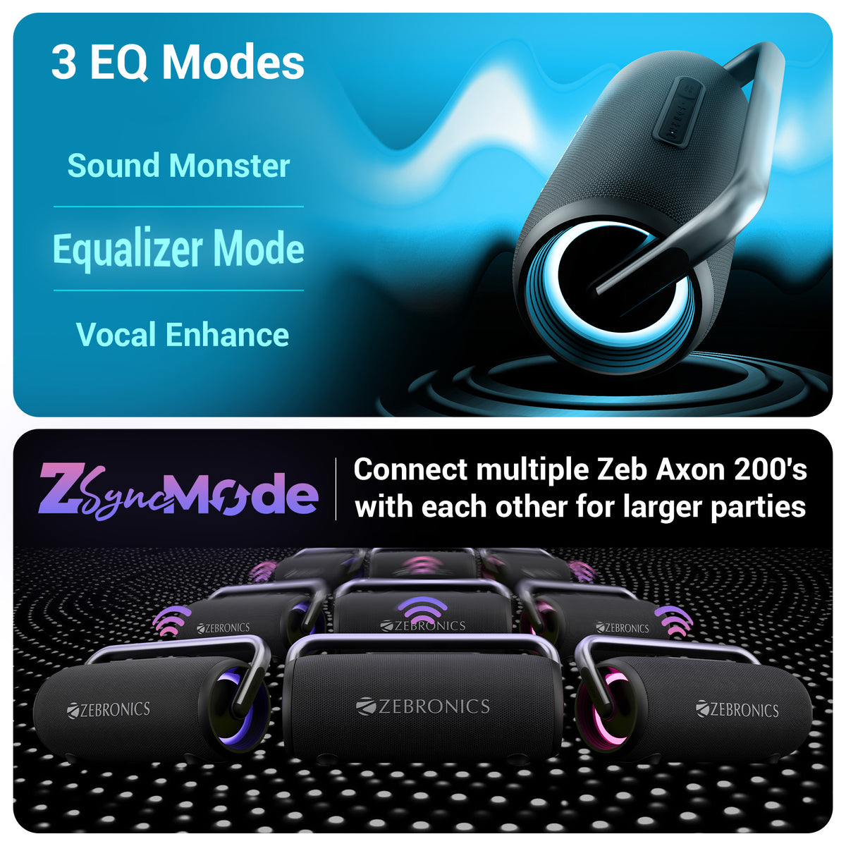 Zebronics Axon Portable Wireless Speaker with Radio