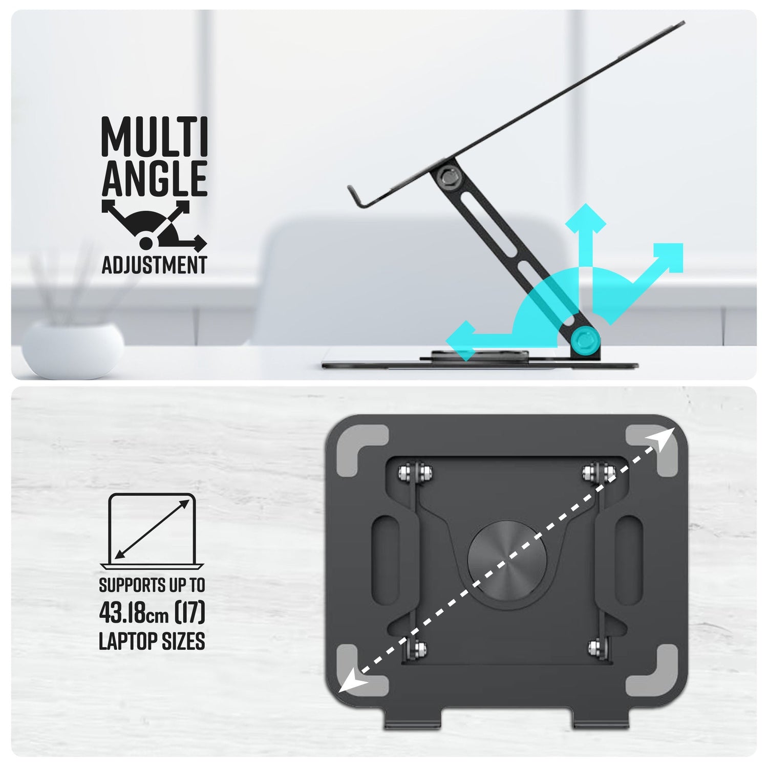 Zebronics NS3000 Pro Rotatable Laptop Stand for Ergonomic Use