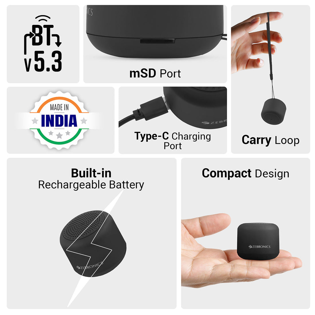 Zebronics Pixie - Portable Wireless Speaker