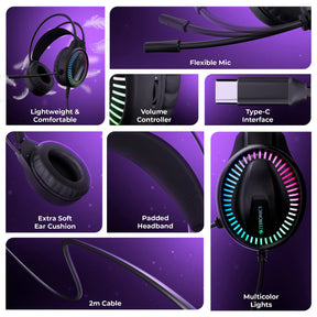 Zebronics Blitz C - Gaming Headphone for PC, Mobile with Type C