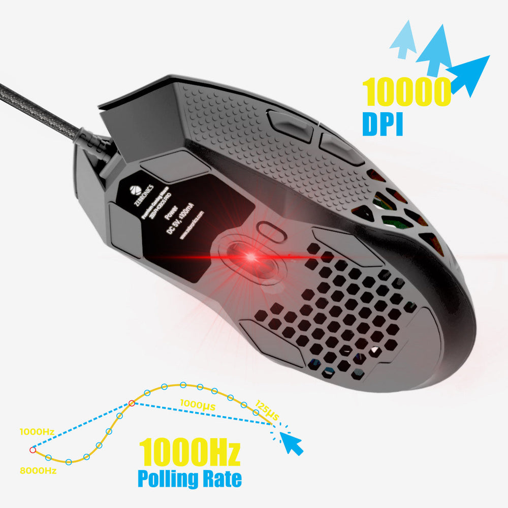Zebronics Phobos Pro - 70g Wired Gaming Mouse