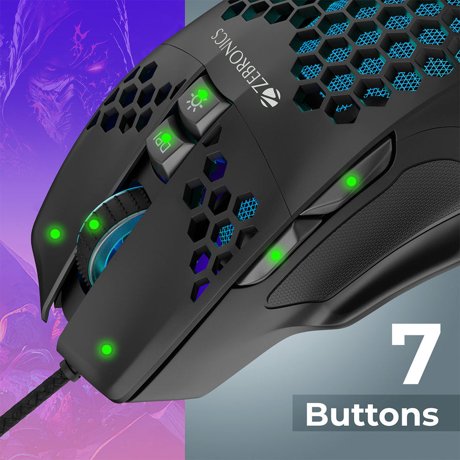 Zebronics Crosshair Wired Gaming Mouse with RGB & High DPI